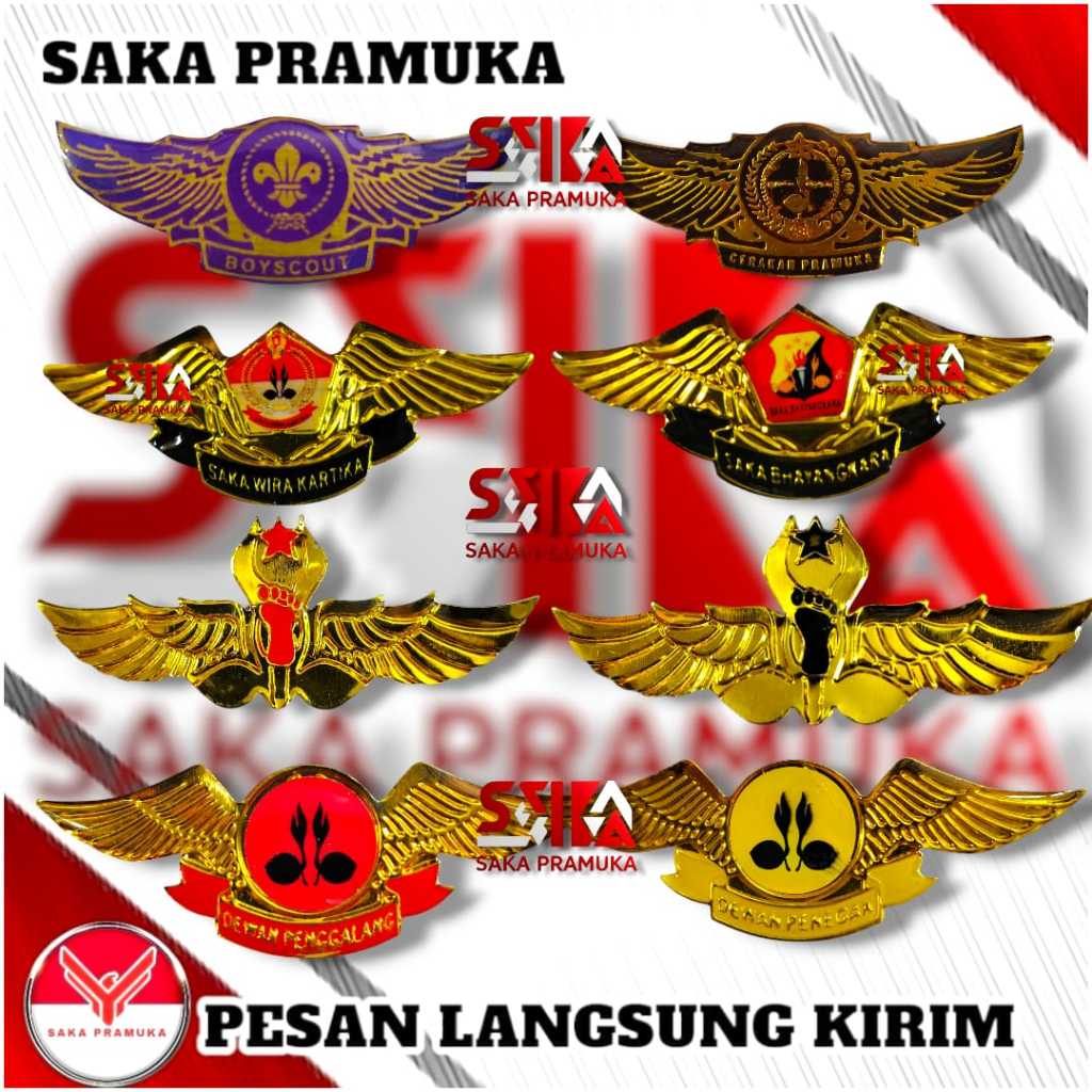 Jual Pin wings dewan pramuka penggalang penegak tapak merah hitam bahan ...