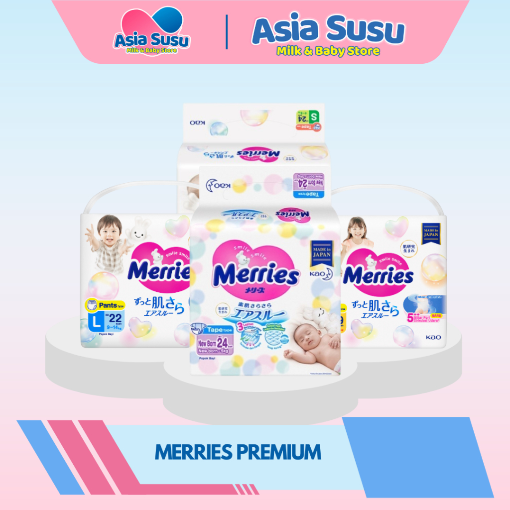 Jual Merries Premium Popok Bayi Perekat NB24 S24 / Pants L22 XL19 ...