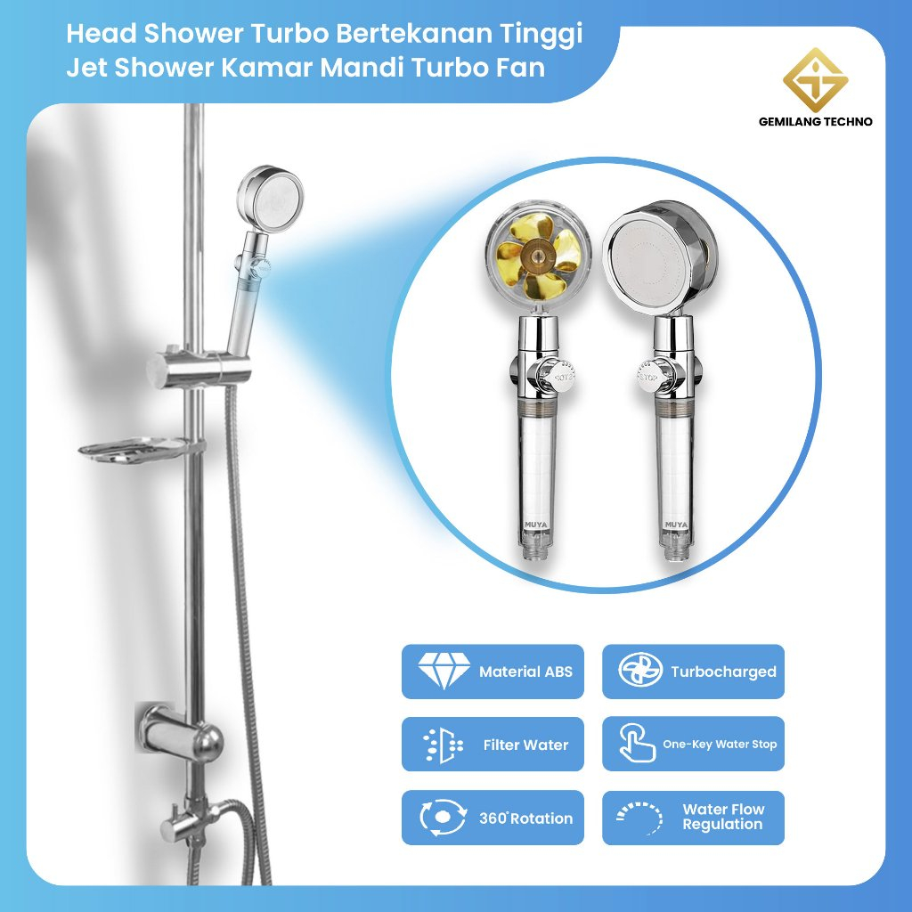 Jual Kepala Shower Turbo Jet Mandi – High Pressure Fan Shower ...