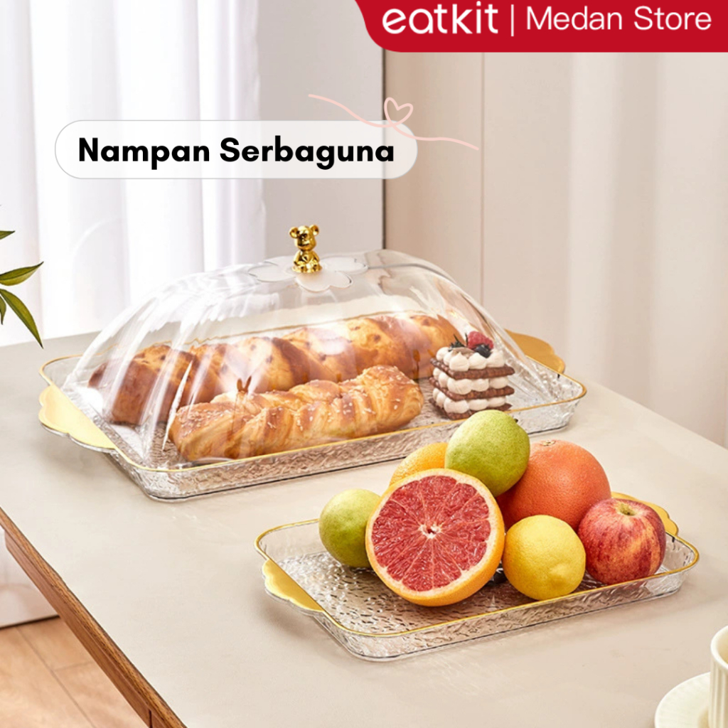 Jual Eatkit Food Tray Nampan Saji Transparan Aesthetic Dengan Tutup ...