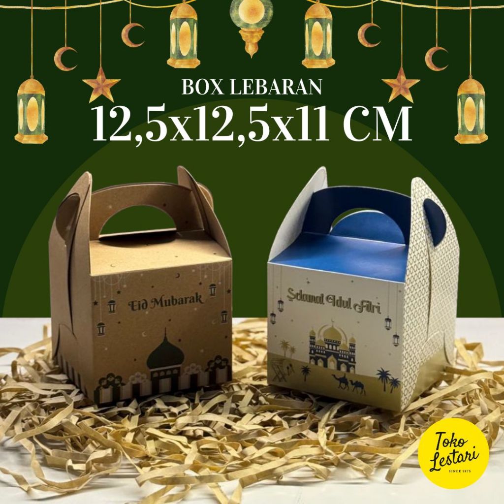 Jual Box Lebaran Idul Fitri Kraft Ivory Gable Box / Box Jinjing 12.5x12 ...