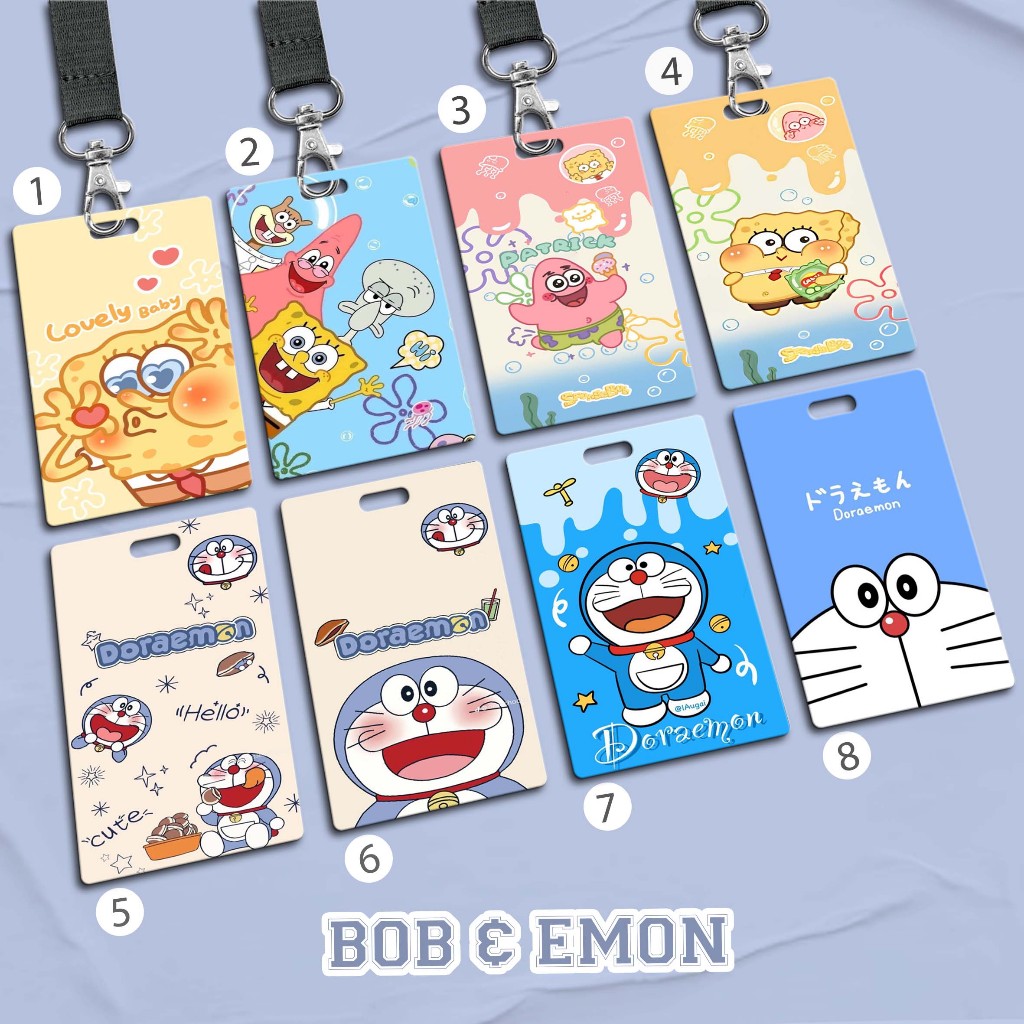 Jual LANYARD CARD HOLDER Name Tag Motif Spongebob Doraemon Kartu E ...