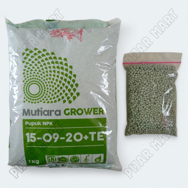 Jual PUPUK NPK MUTIARA GROWER 15-09-20+TE KEMASAN PABRIK 1 KG | Shopee Indonesia