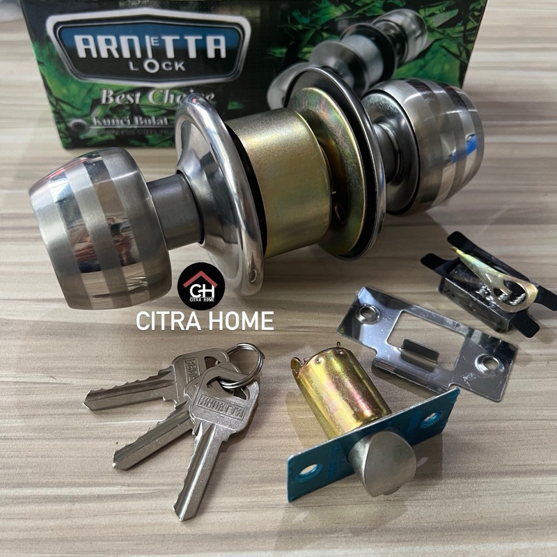 Jual Arnetta Kunci Pintu Bulat Stainless Steel | Shopee Indonesia