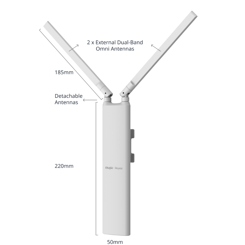 Jual Ruijie RG-RAP52-OD Access Point AP Outdoor Reyee Band-Ganda AC1300 ...