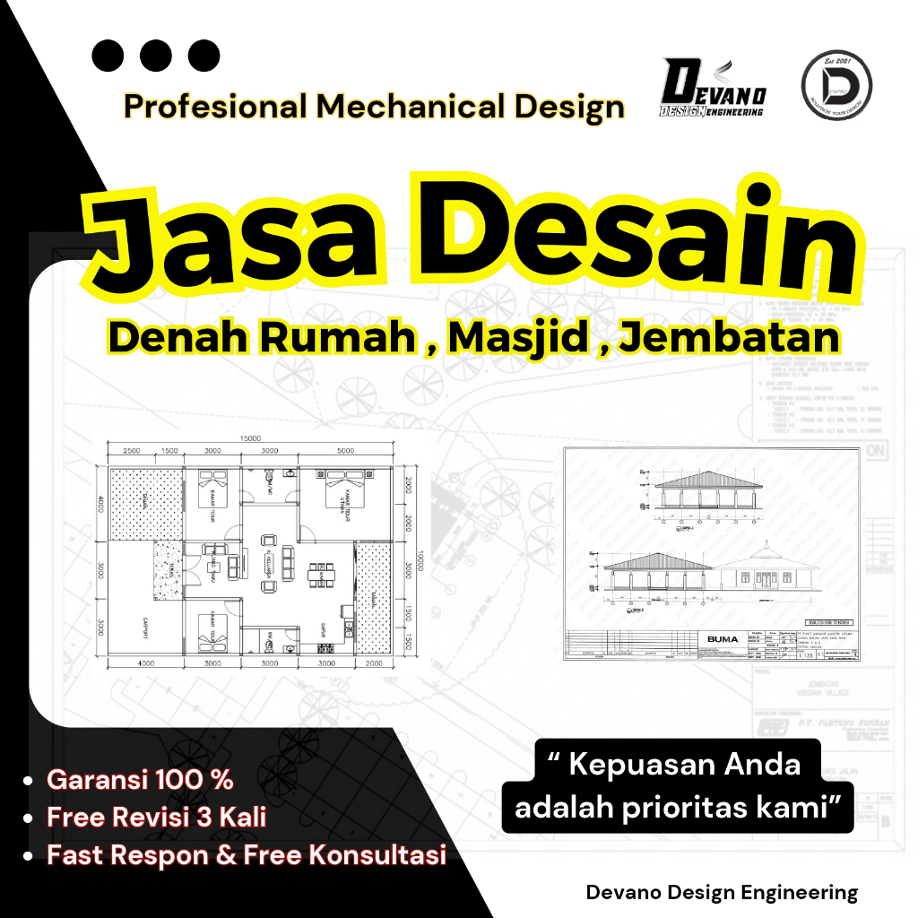 Jual Jasa Gambar Denah Rumah , Masjid , Jembatan Bangunan 2D Site ...
