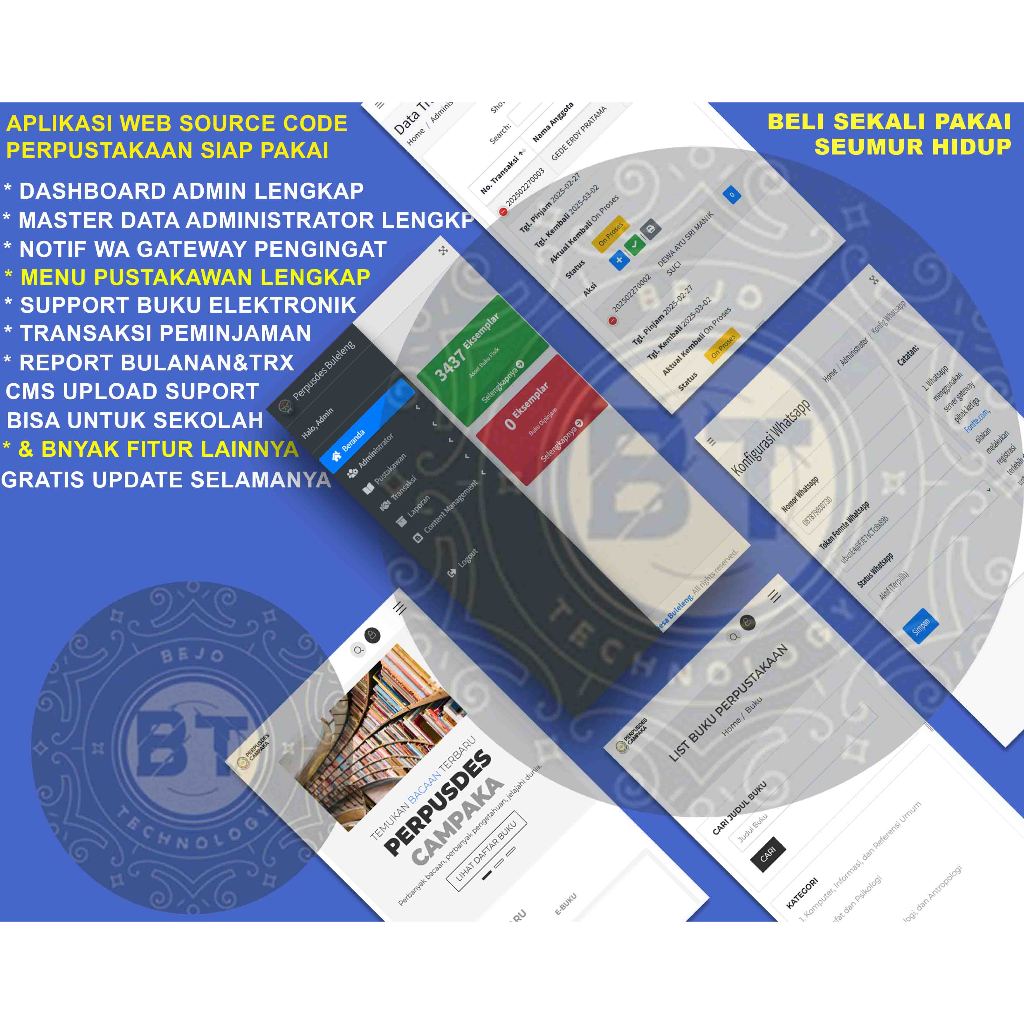 Jual APLIKASI WEB SOURCE CODE PERPUSTAKAAN LENGKAP SIAP PAKAI SEKOLAH ...