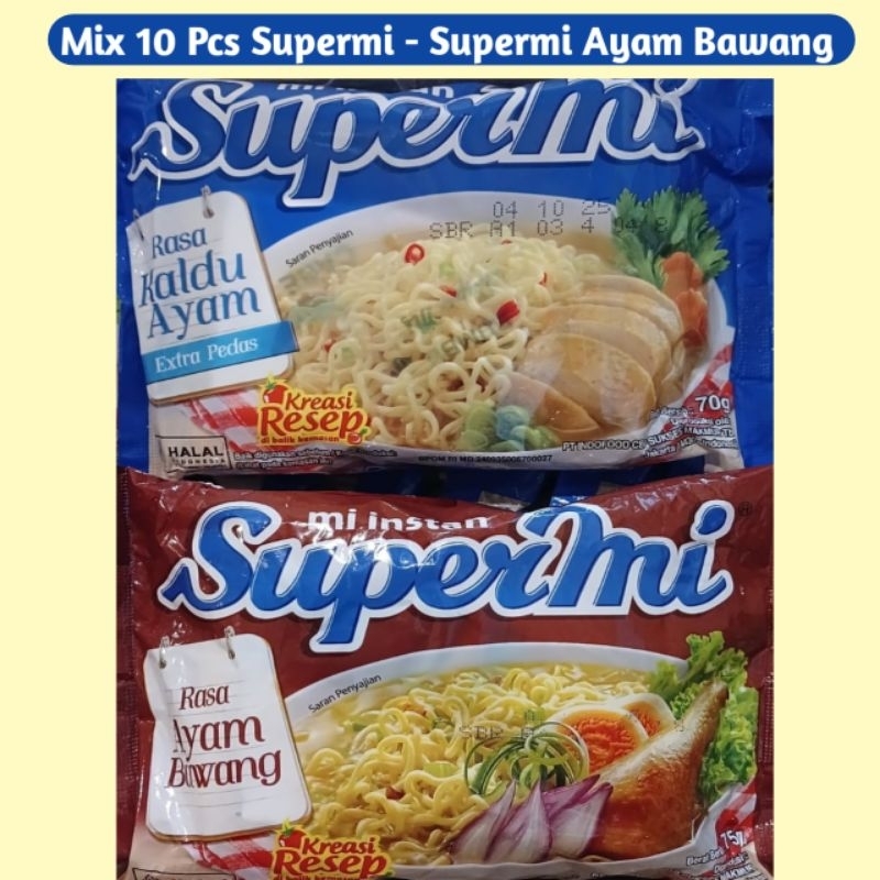 Jual 1 Duz Mix 10 pcs - Mie instan - Supermi - Supermi Ayam Bawang ...
