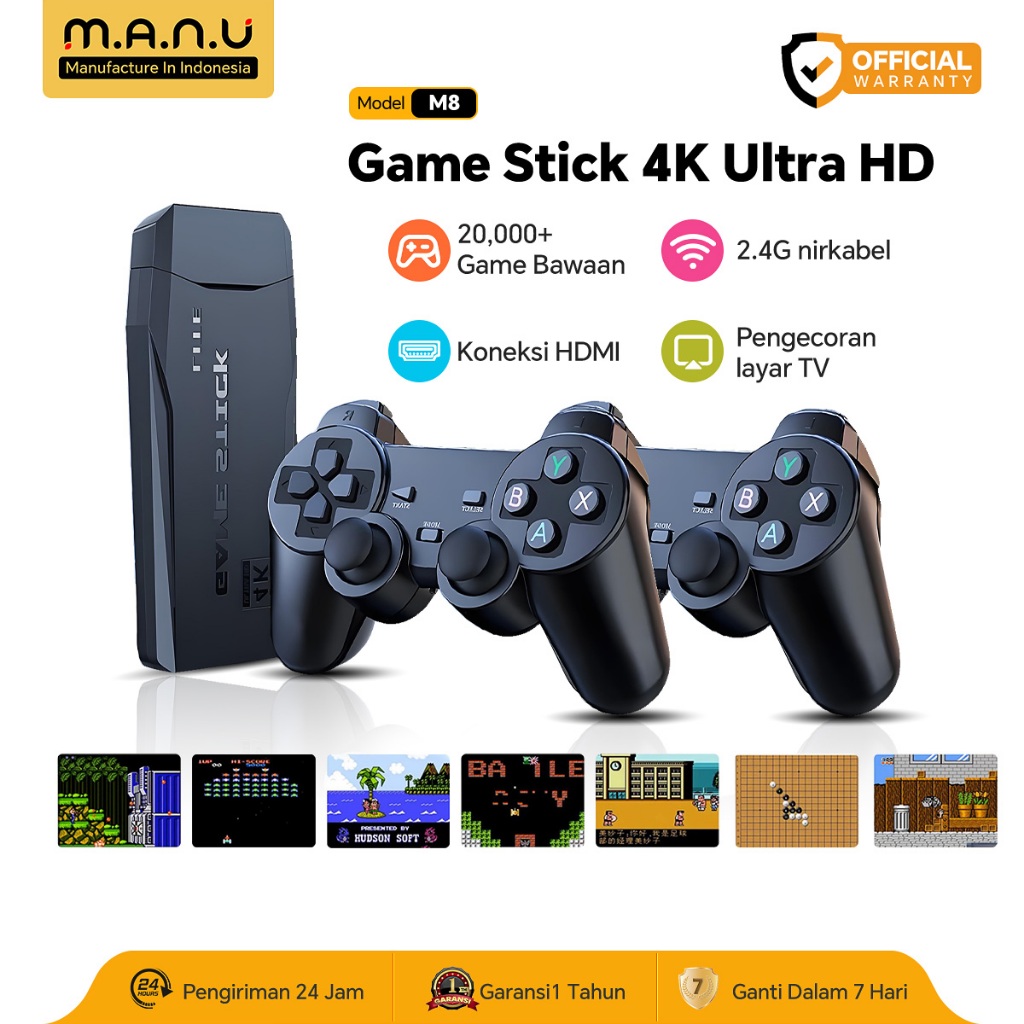 Jual Manu Smart Gameboy M8 Video Game Box Console 2.4G Stick 4K Ultra HD Nirkabel 2.4G Konsol ...