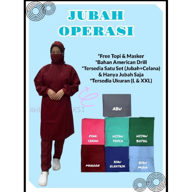 Jual Jubah Operasi Lengkap (Baju+Celana)/Jas Operasi Lengkap | Shopee ...