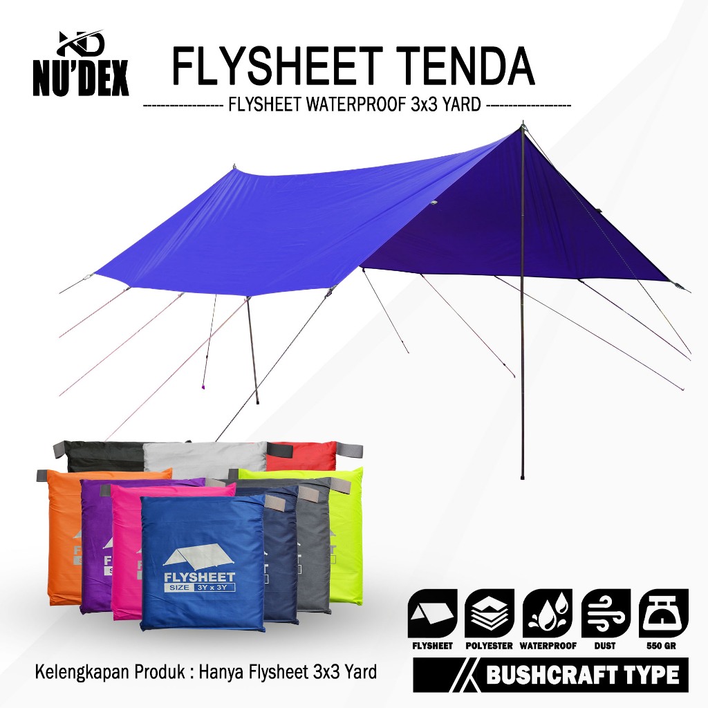 Jual flysheet tenda 3x3 waterproof pelindung tenda flysheet outdoor ...