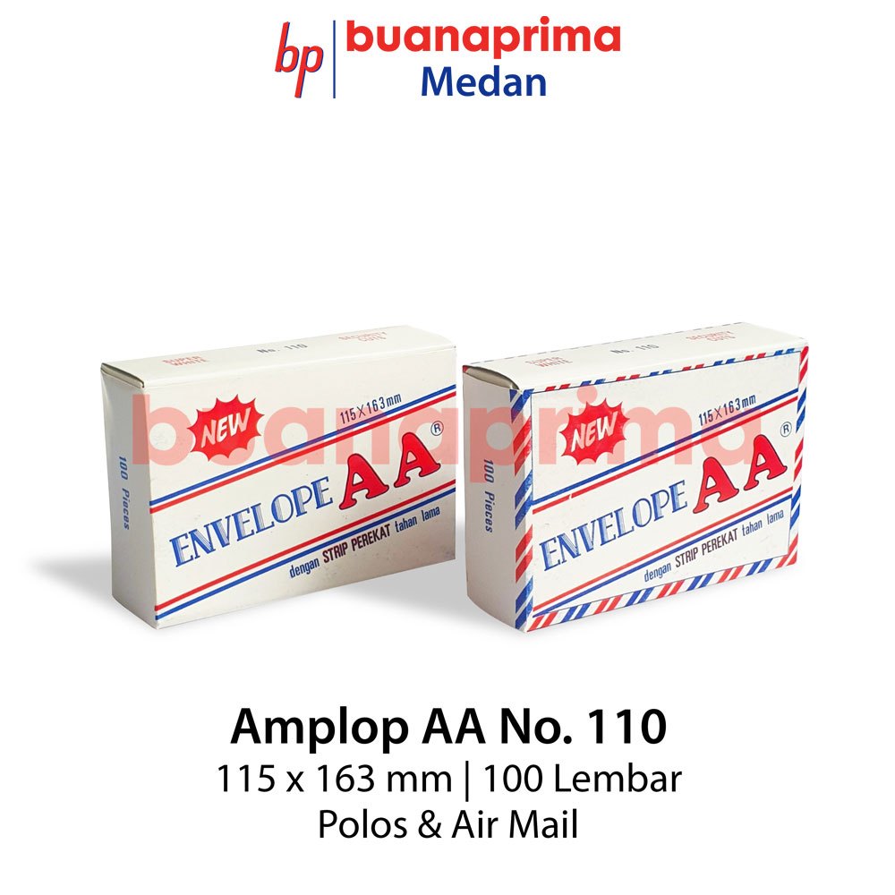 Jual AMPLOP AA NO 110 Per Box isi 100 Lembar Pendek 115 x 163 mm Polos ...