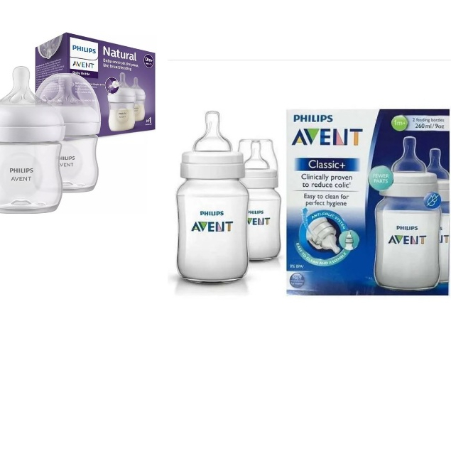 Jual Botol Susu Avent Natural Feeding Bottle 125ml (Isi 2)classic 260ml ...