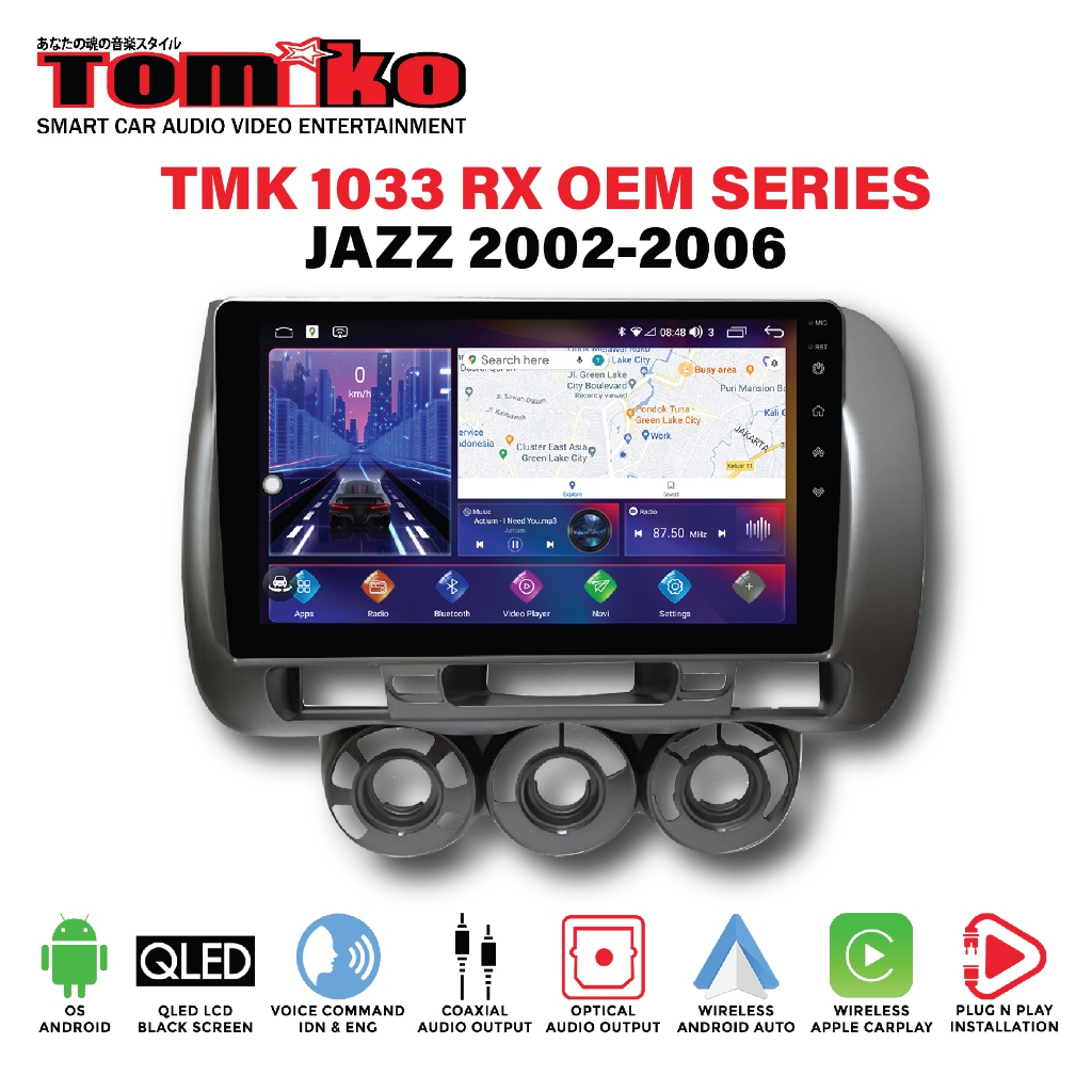 Jual Tomiko headunit android tmk 1033 rx oem for Jazz 2010 | Shopee Indonesia