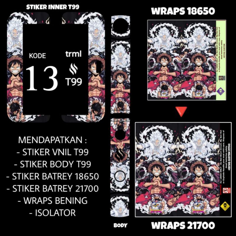 Jual STIKER FULL BODY TRML 99 DOFF GLOSY SESUAI GAMBAR | Shopee Indonesia