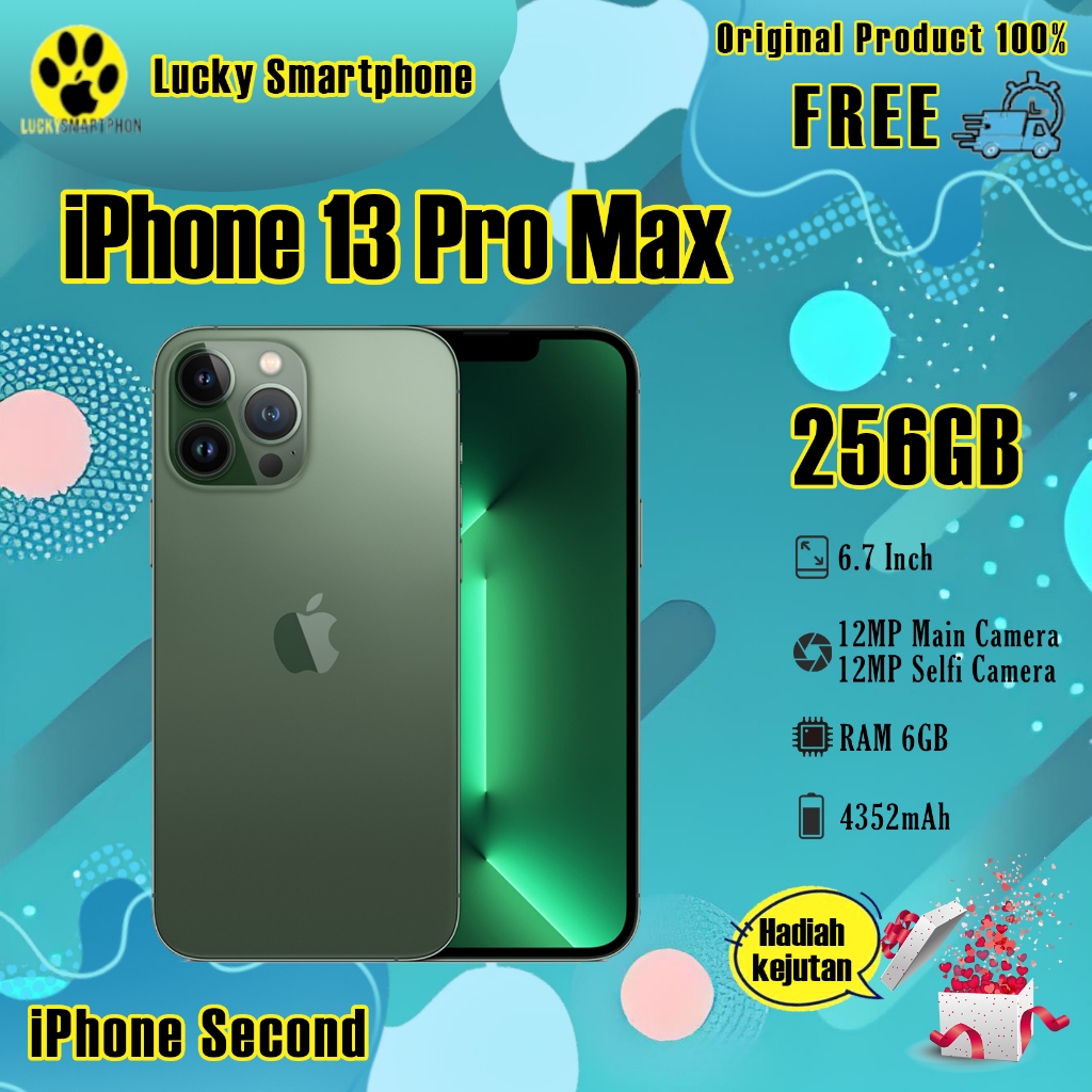 Jual iPhone 13Pro Max 256GB Second Original100% 5G 6.7"OLED-Ori Fullset Mulus Phone 3utools All ...