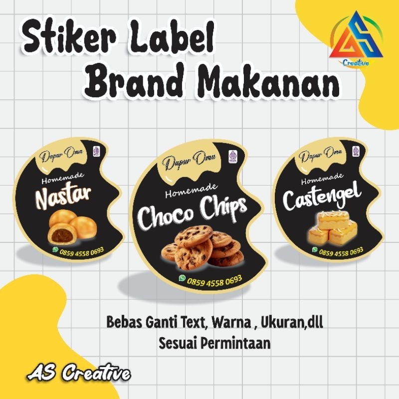 Jual Stiker Label Kue Kering, Nastar, Kue Lebaran, Coco chips Stiker ...