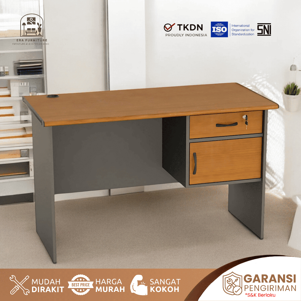 Jual Era Furniture - VIP MV 501 TKDN Meja Kantor Kerja 1/2 Biro 2 Laci ...