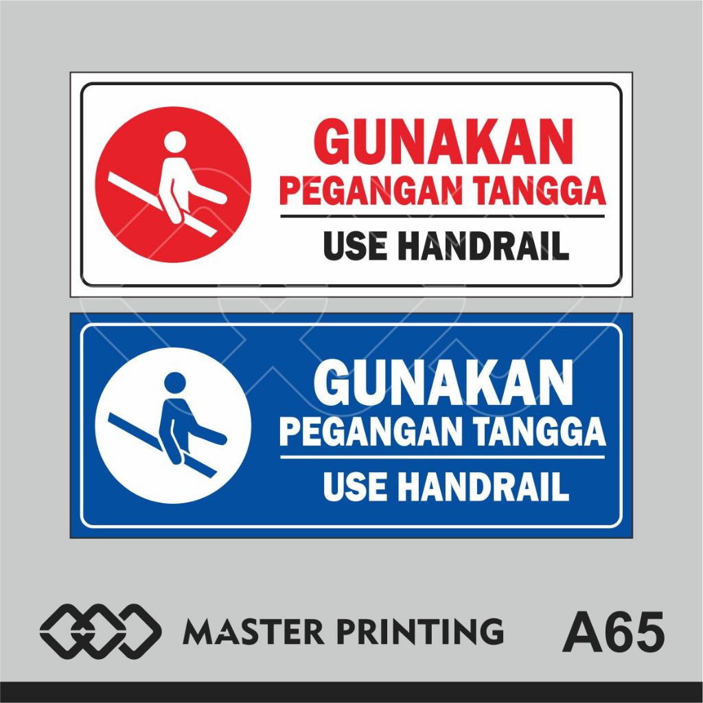 Jual A65 - Acrylic Sign, Stiker Akrilik Gunakan Pegangan Tangga, Use ...
