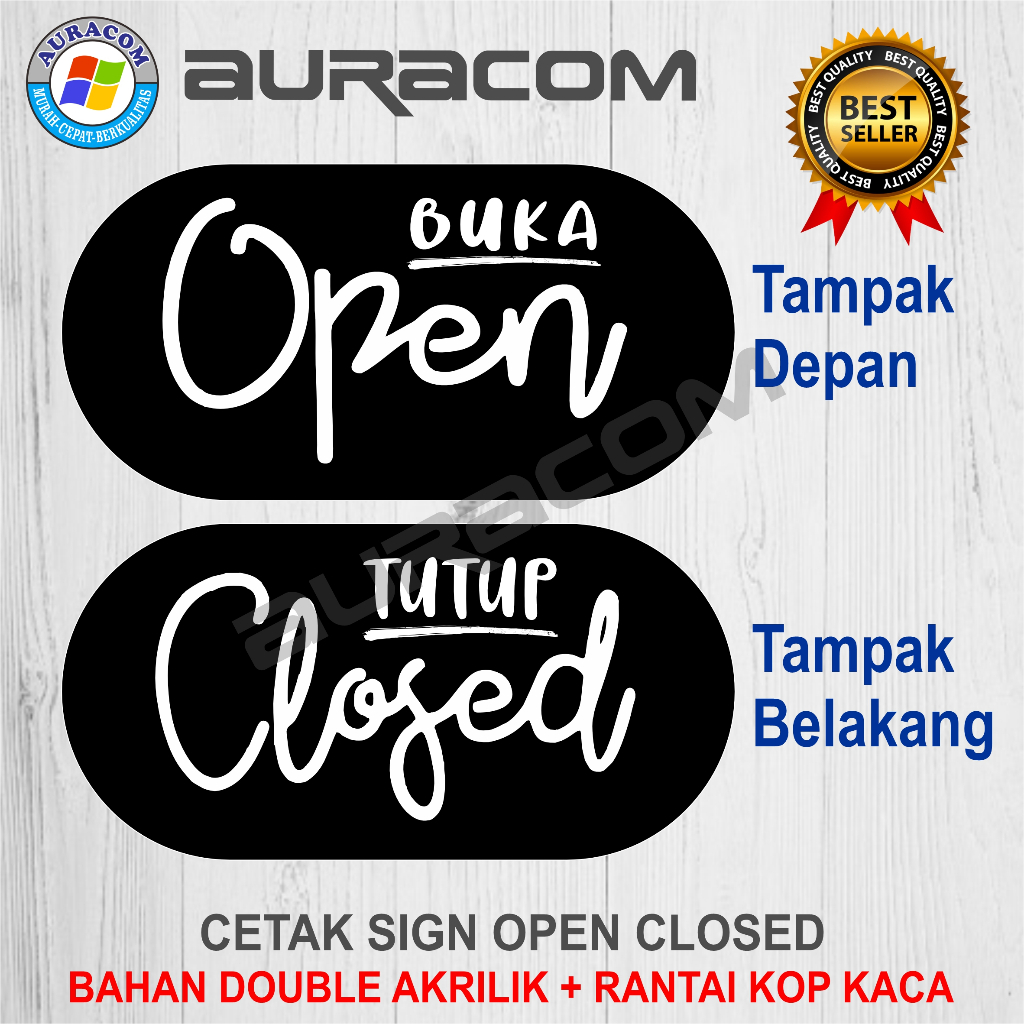 Jual Acrylic Signage Open Close / Papan Buka Tutup Sign Toko - B67 ...