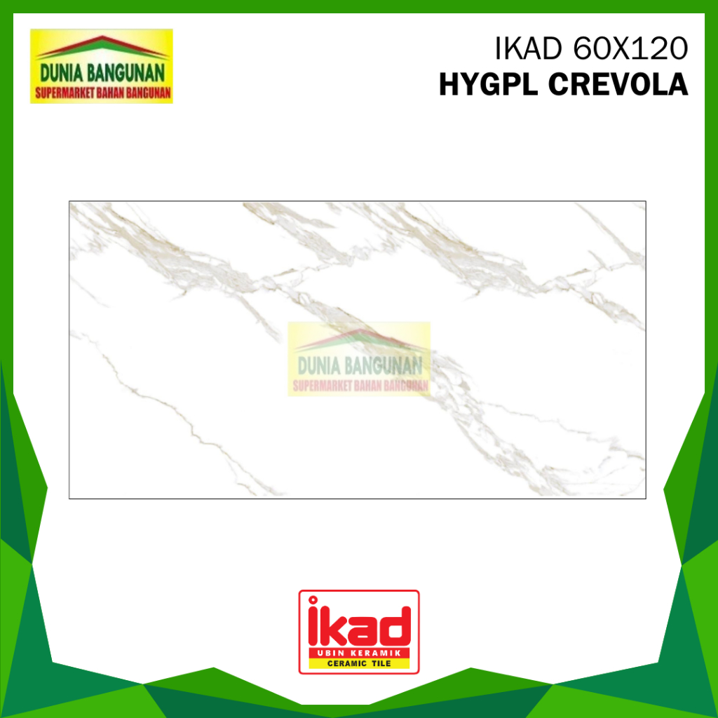 Jual Granit 60x120 IKAD Crevola Granit Lantai Motif Putih Corak Abu ...