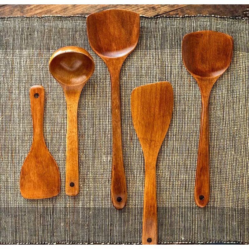 Jual spatula sendok dari bahan kayu asli jepara bagus awet | Shopee ...