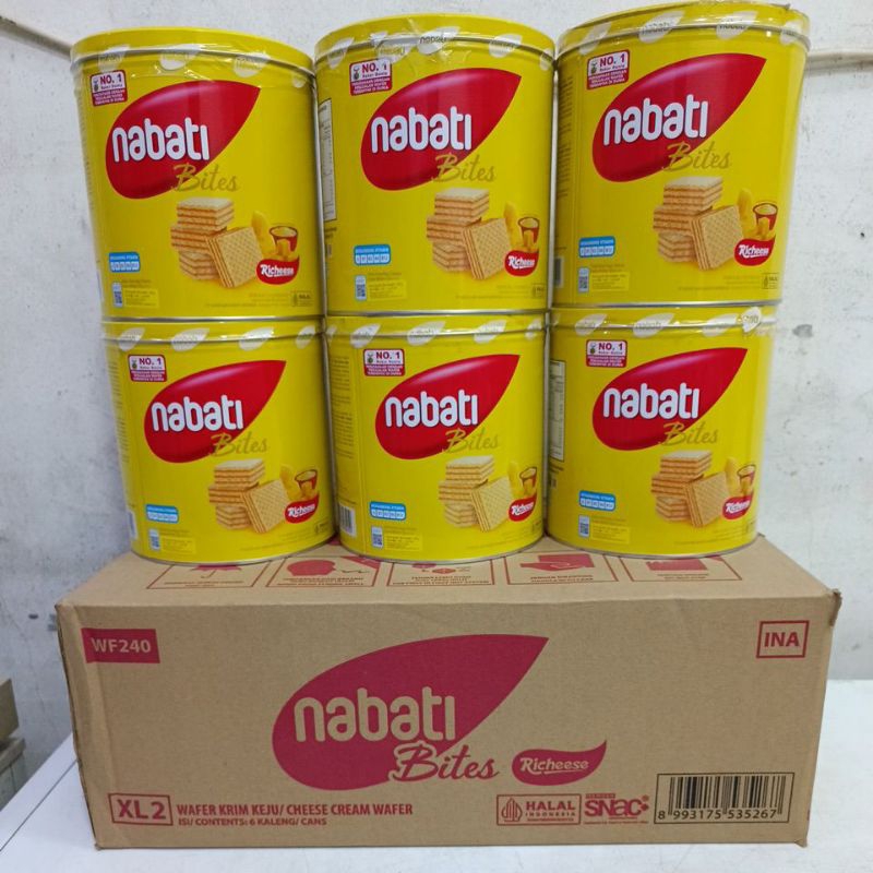 Jual NABATI KEJU KALENG 240g sekarton isi 6 cemilan wafer | Shopee ...