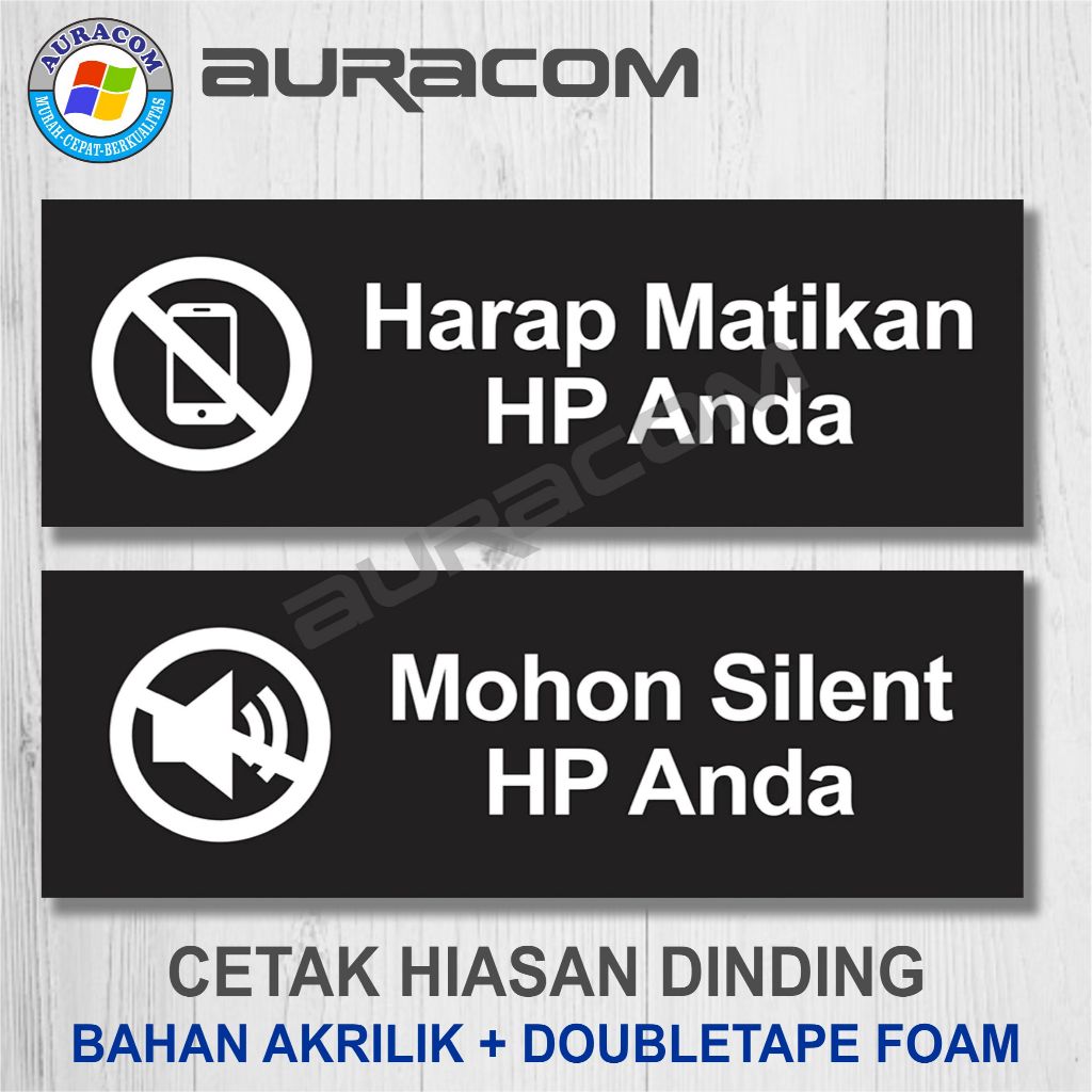 Jual SIGN STIKER MATIKAN HP DAN SUARA HANDPHONE SILENT HIASAN DINDING ...