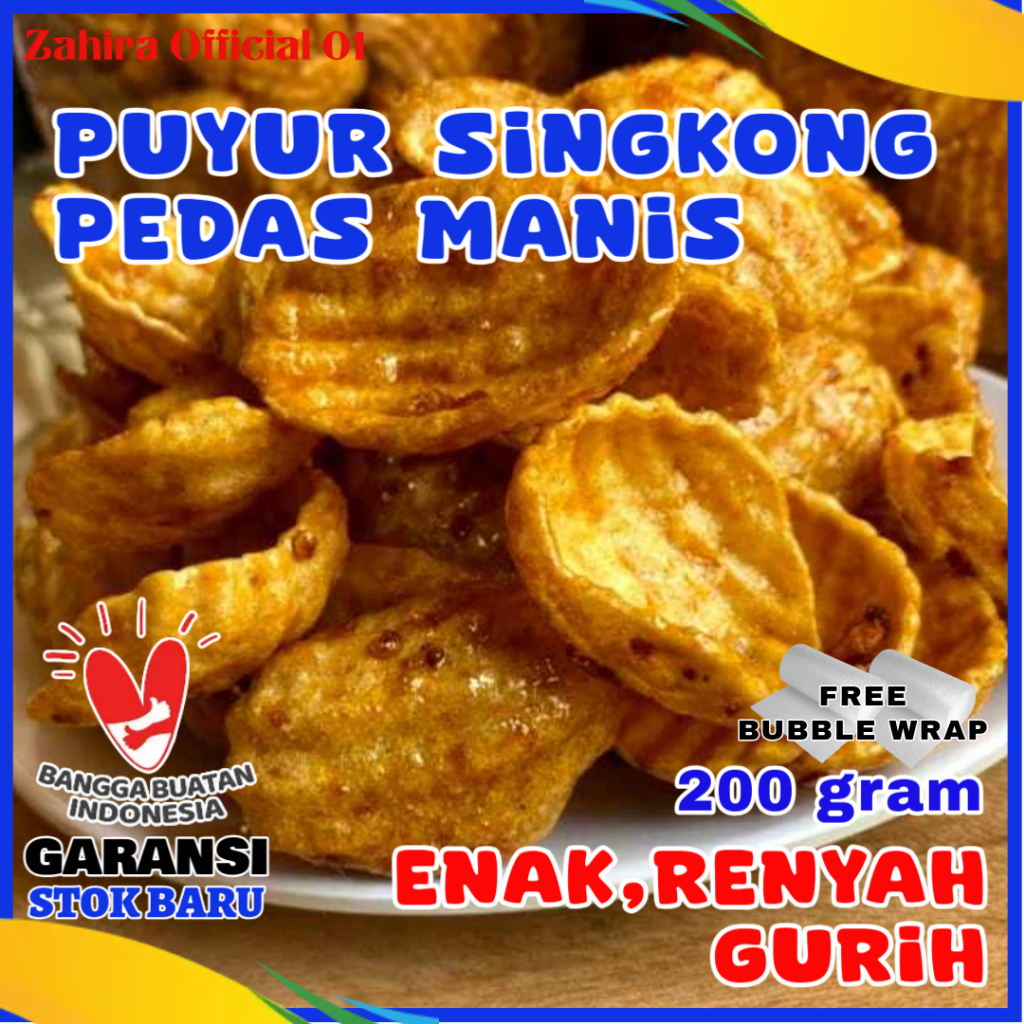 Jual Keripik Puyur Singkong Pedas Manis Oleh-oleh Khas Kebumen 200gr ...