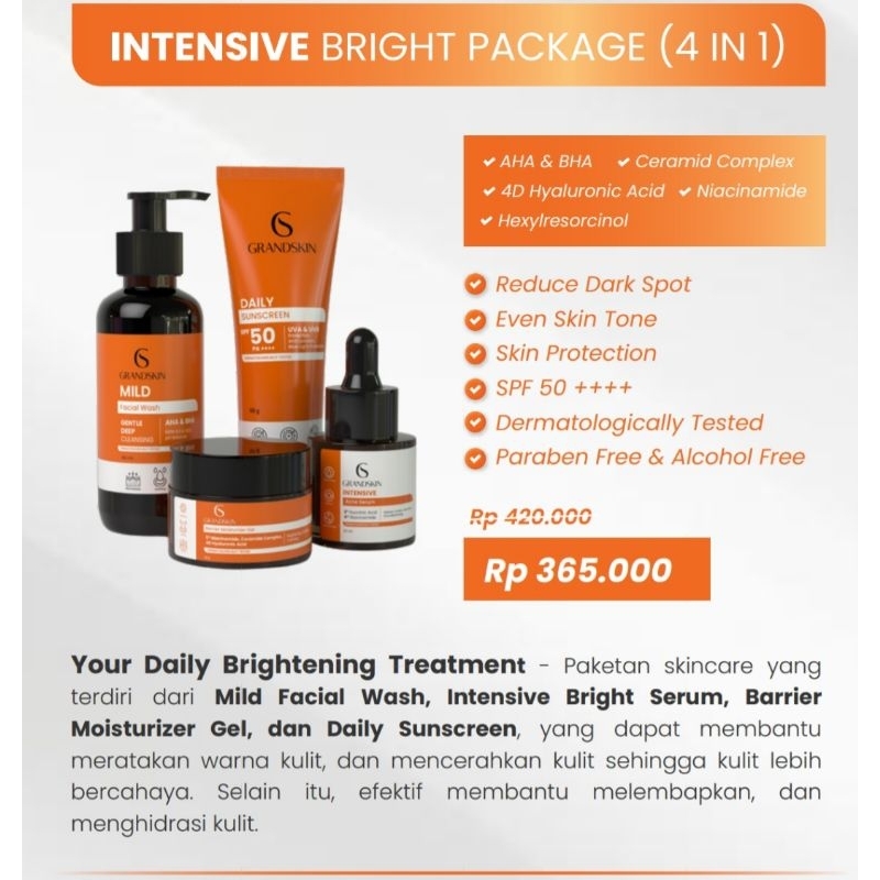 Jual Grandskin Intensive Bright Package | Shopee Indonesia