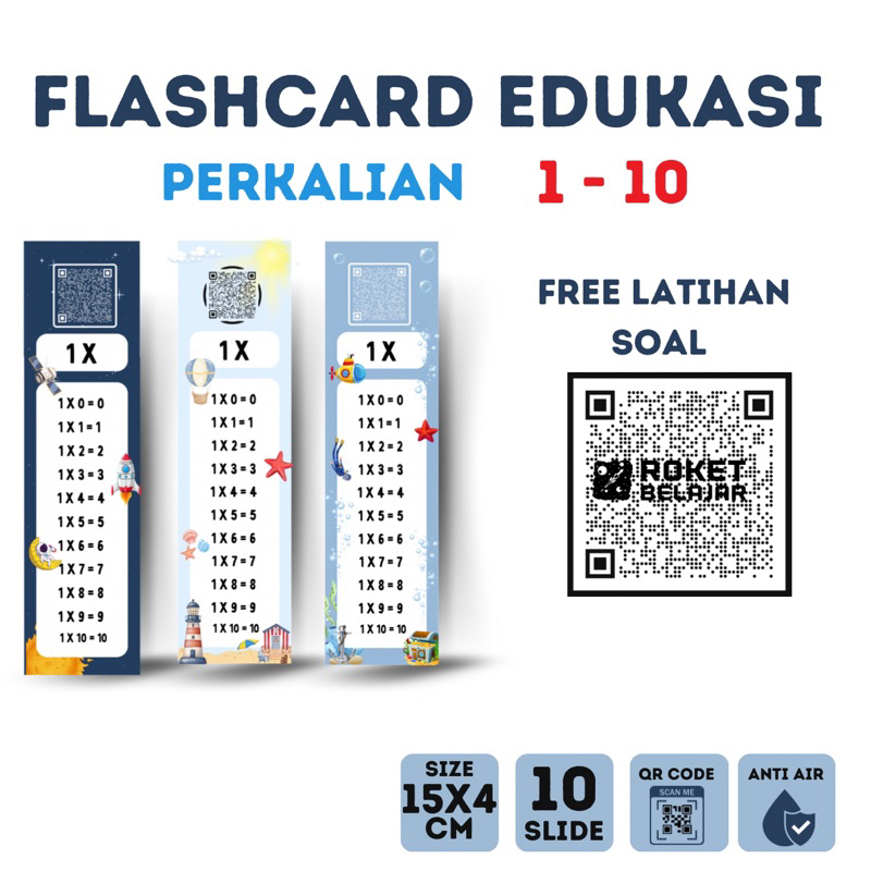 Jual ROKET BELAJAR FLASCHAR EDUKASI ANAK TABEL PERKALIAN TABEL ...