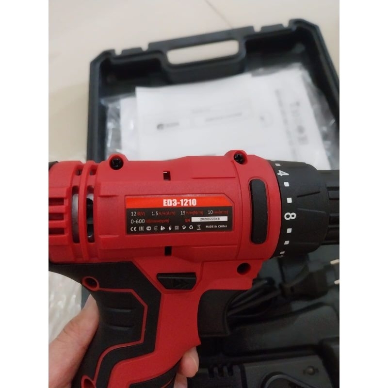 Jual Mesin Bor Cordless Drill 12V 12 Volt Edon Ed3 Ed 3 1210 Bor ...