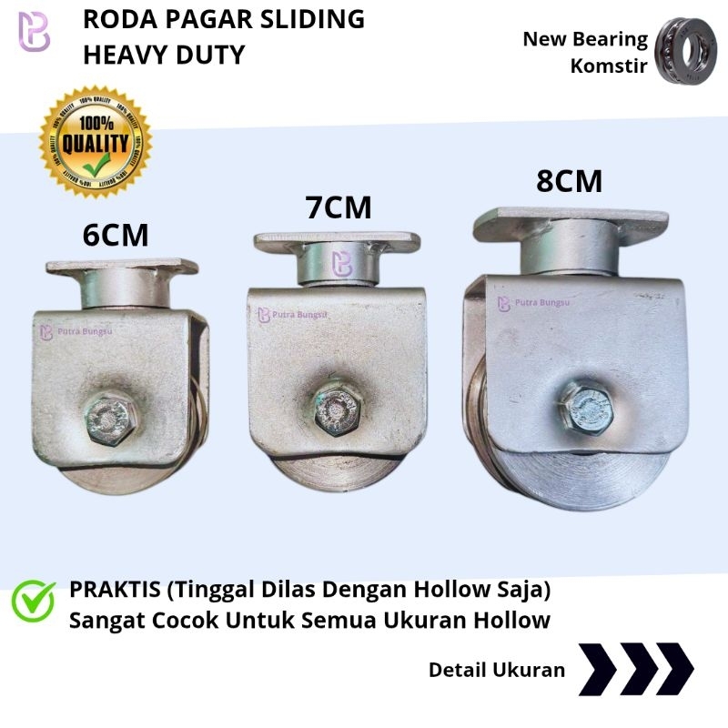Jual (PROMO) RODA PAGAR SLIDING HEAVY DUTY (Cocok Untuk Semua Jenis ...