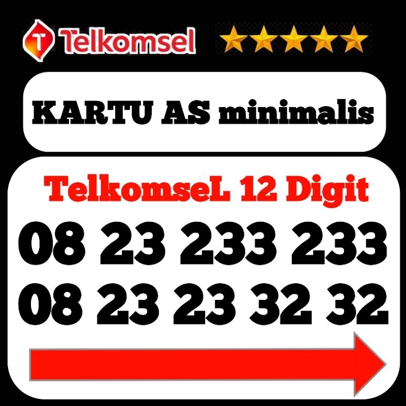 Jual Kartu Perdana Nomor Cantik Telkomsel Prabayar 12 Digit 4G/5G SimPATI As Loop minimalis ...