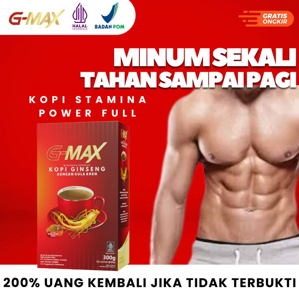 Jual Kopi Gingseng Stamina - G-MAX BPOM - Penambah Stamina Pria - 1 Box Isi 10 Sachet Original ...