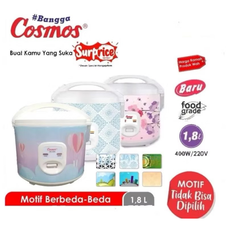 Jual Megicom Cosmos CRJ 3305 1,8Liter Magic Com Ricecooker | Shopee ...