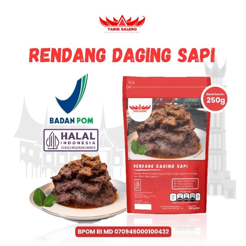 Jual Rendang Daging Sapi khas Bukittinggi 250 gr | Shopee Indonesia