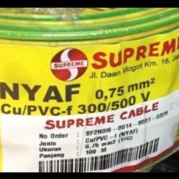 Jual Kabel NYAF 0.75 mm Serabut / Merk Supreme / 0,75 mm 50 meter / Hitam Merah Kuning Hijau ...