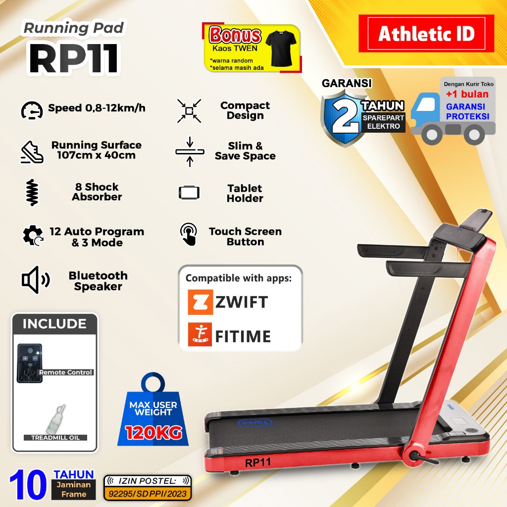 Jual Twen Running Pad RP11 Walking Pad Treadmill Electric Low Watt Alat ...