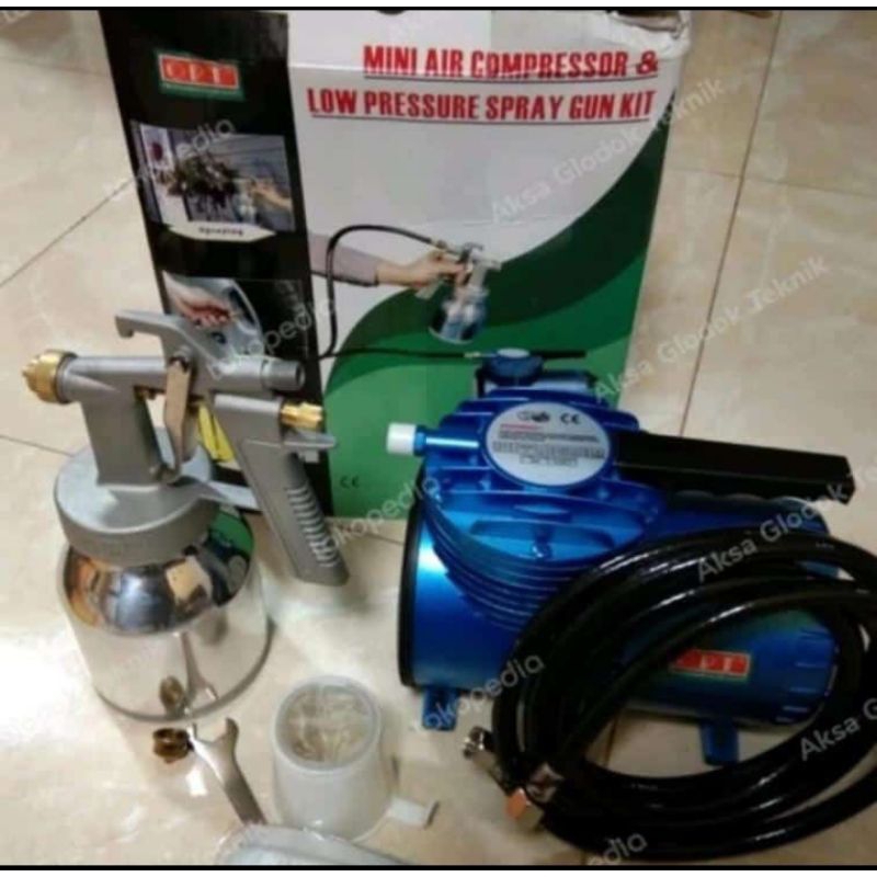 Jual COMPRESSOR MINI SET & SPRAY GUN KIT ALAT SEMPROT CAT | Shopee ...