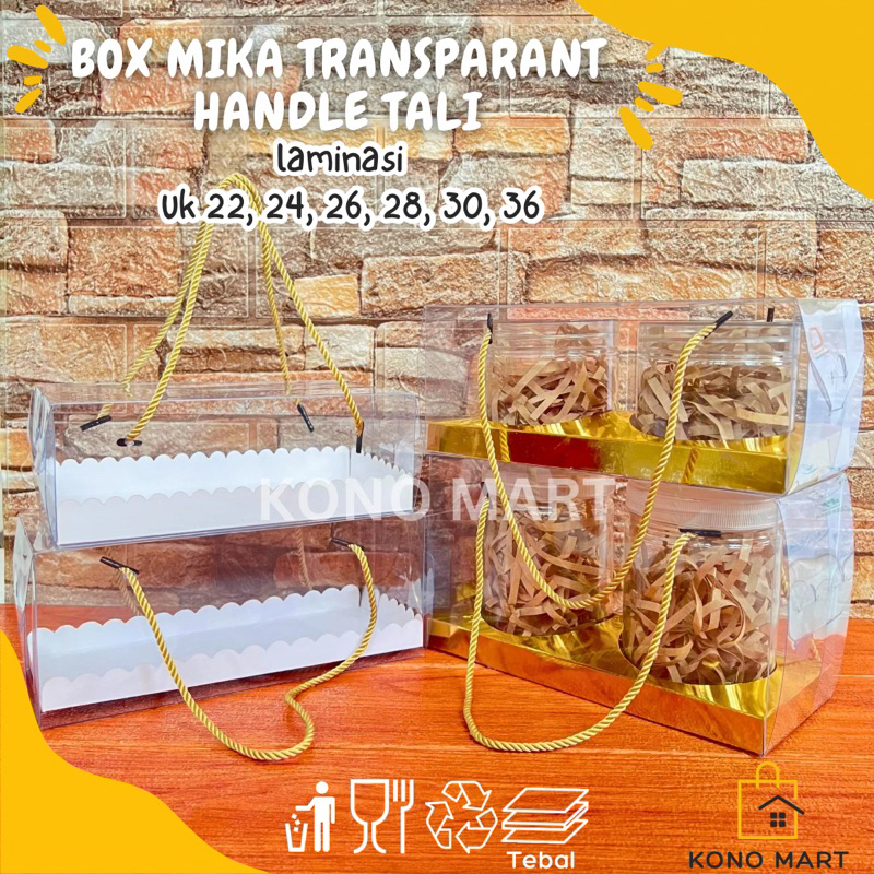 Jual Box Mika Transparant Handle Tali Cake Roll Tart / Box Mika Toples ...