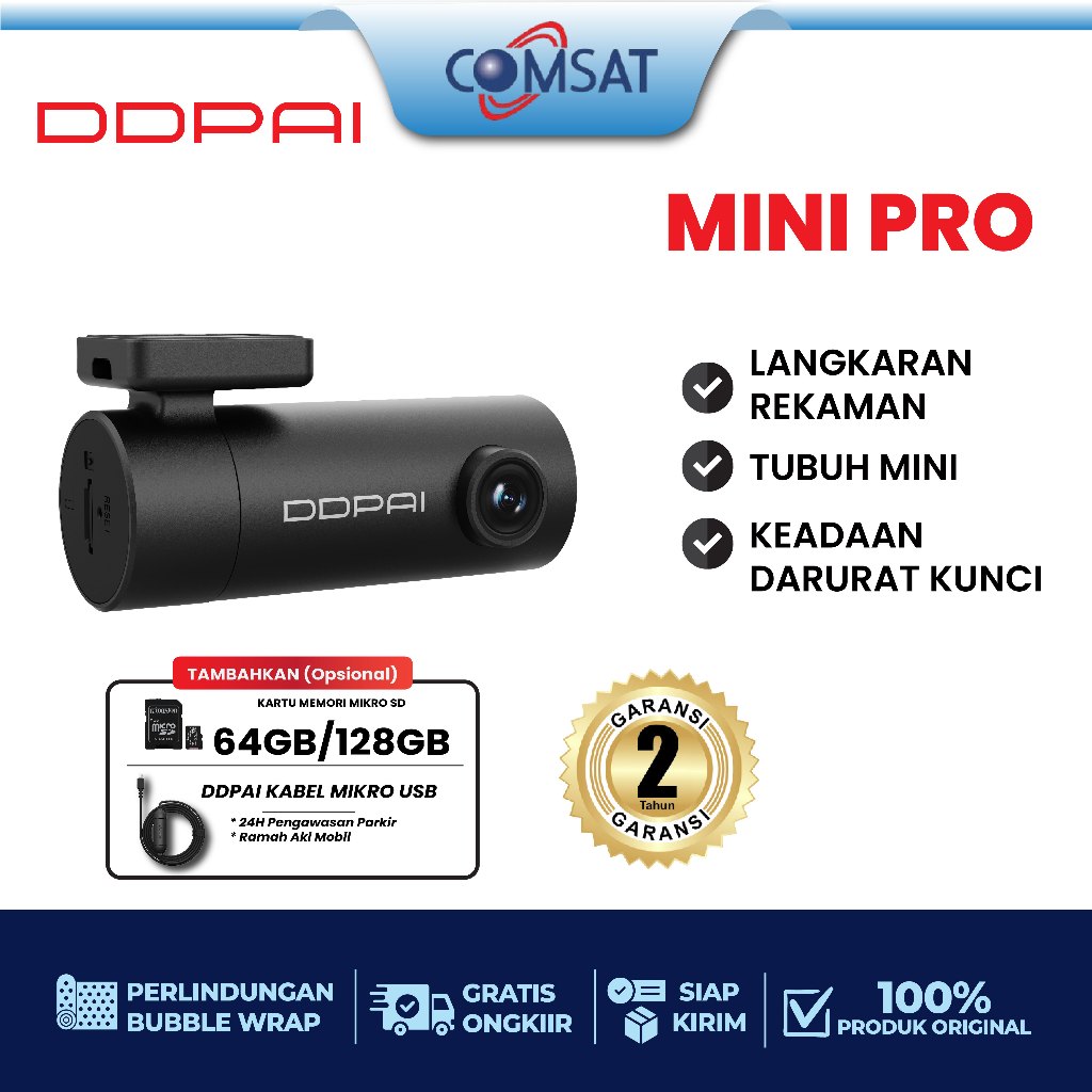 Jual DDPAI Mini & Mini Pro dash cam 1296P Ultra HD Vehicle Drive Auto ...