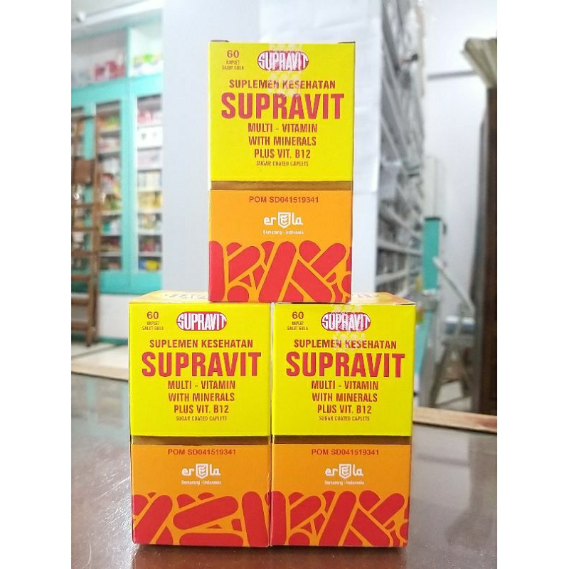 Jual SUPRAVIT 1 BOTOL ISI 60 KAPLET | SUPLEMEN KESEHATAN MULTIVITAMIN | Shopee Indonesia