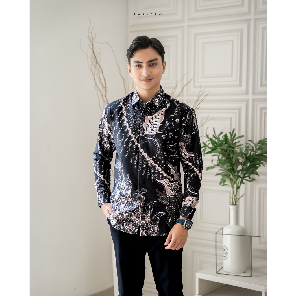 Jual Laskala Batik Premium Surya Kemeja Batik Pria Slimfit Lengan ...