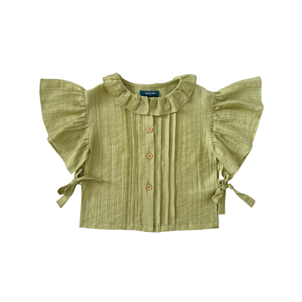 Jual SOLERAM - ZANINA Ruffle Apron Vest - Matcha / Apron Vest Anak ...