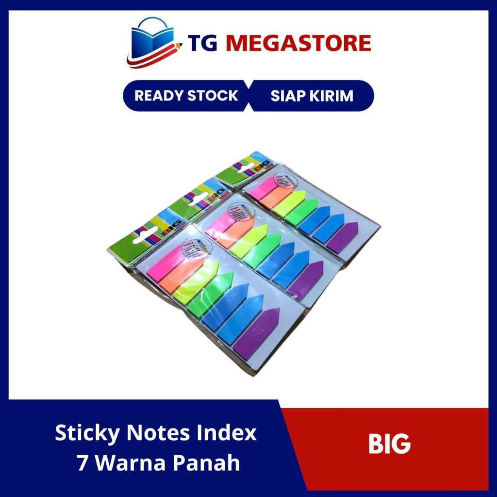 Jual Sticky Notes BIG Index ( 7 Warna Panah ) | Shopee Indonesia