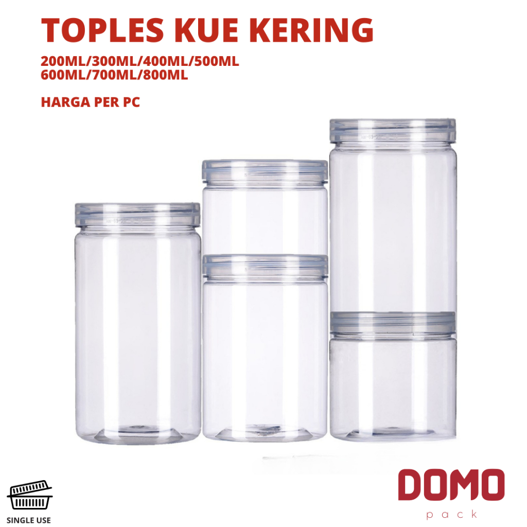 Jual Toples Tabung / Toples Jar / Toples Kue Kering (200ml/300mml/400ml/500ml/600ml/700ml/800ml ...