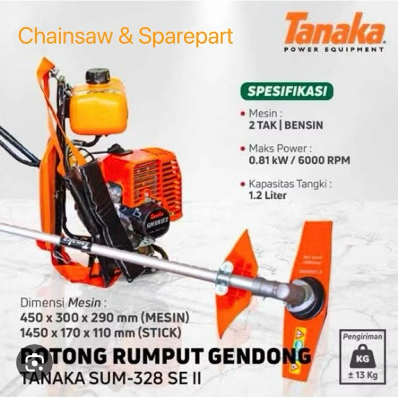 Jual MESIN POTONG RUMPUT ASLI PRO TANAKA 328 SE SUDAH KOMPLIT PISAU DAN ...