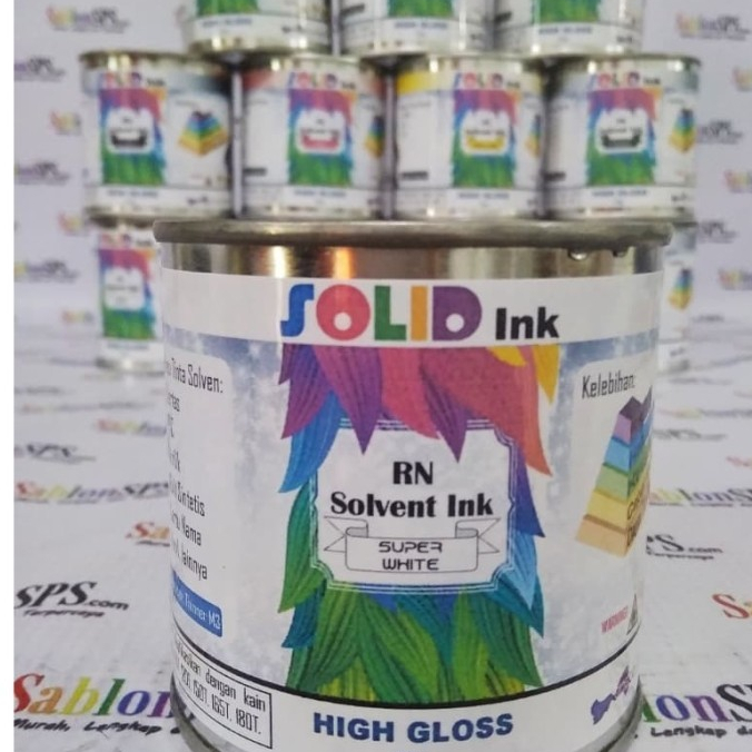 Jual TINTA SABLON PVC SOLVENT BASED 1KG WHITE PUTIH KERTAS/VINYL ...
