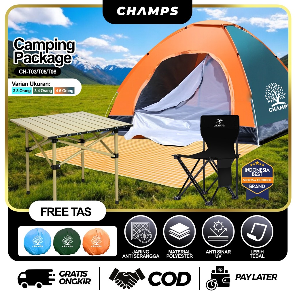 Jual Camping Package Lengkap | Tenda Camping Portable + Kursi Lipat ...